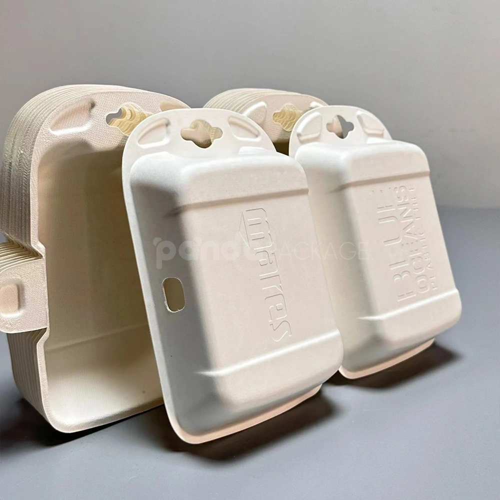 Minimalist White Molded Pulp Box with Dual-Compartment Design ...