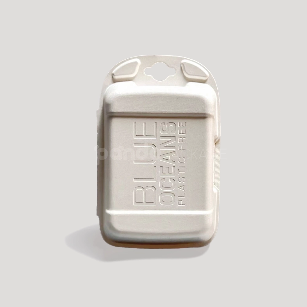 Minimalist White Molded Pulp Box with Dual-Compartment Design ...