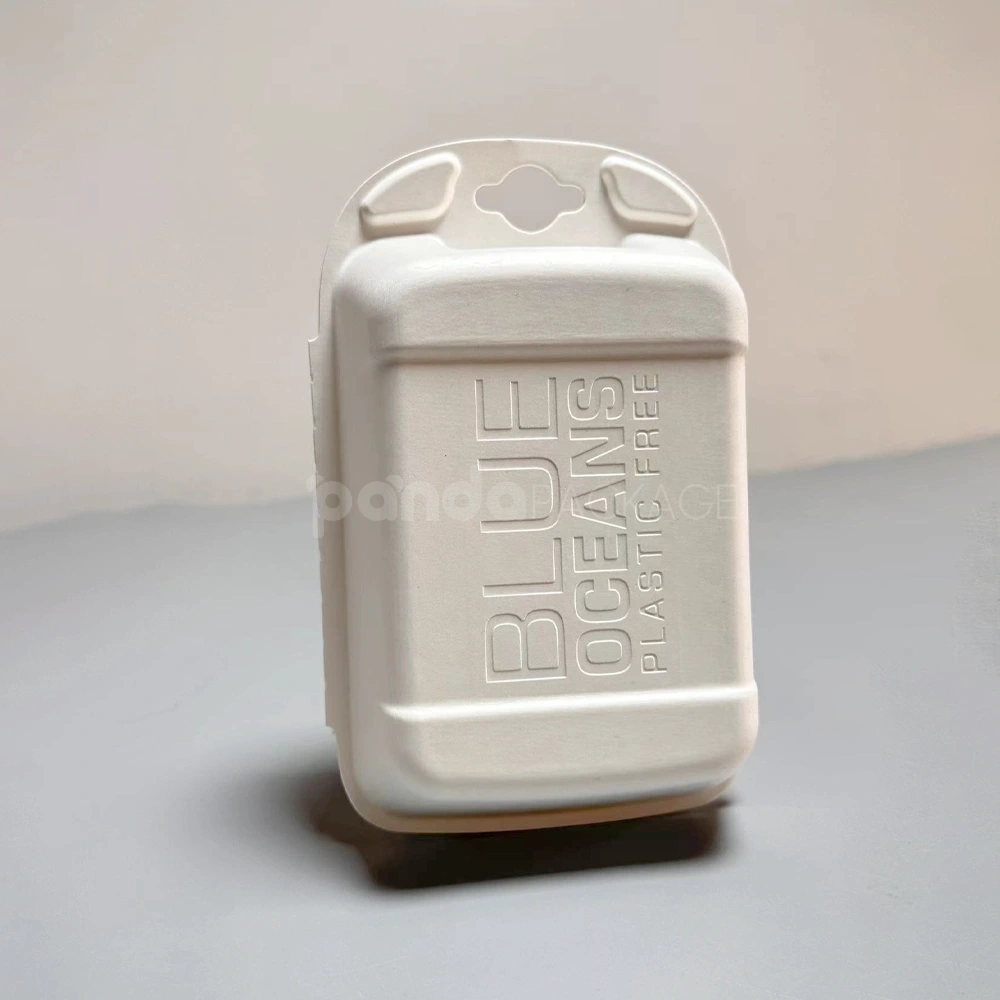 Minimalist White Molded Pulp Box with Dual-Compartment Design ...